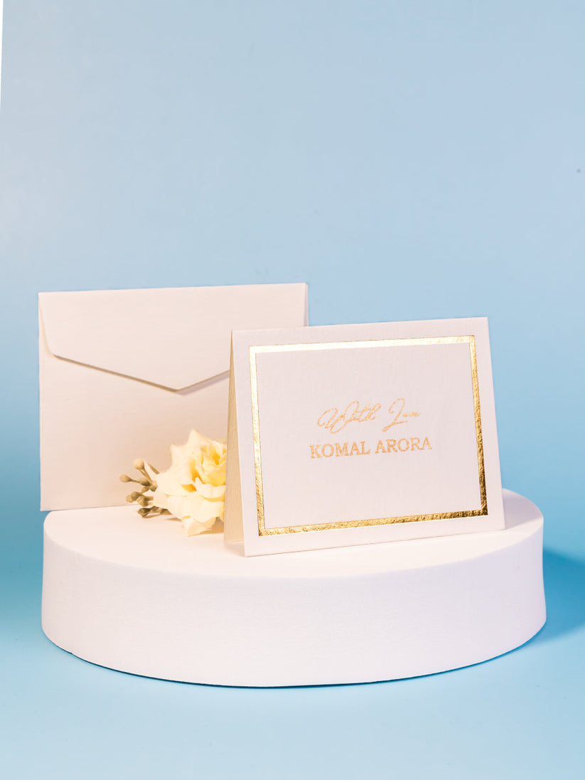Folded Gift Tags With Gold Foiled Border – Paperholic Design Studio